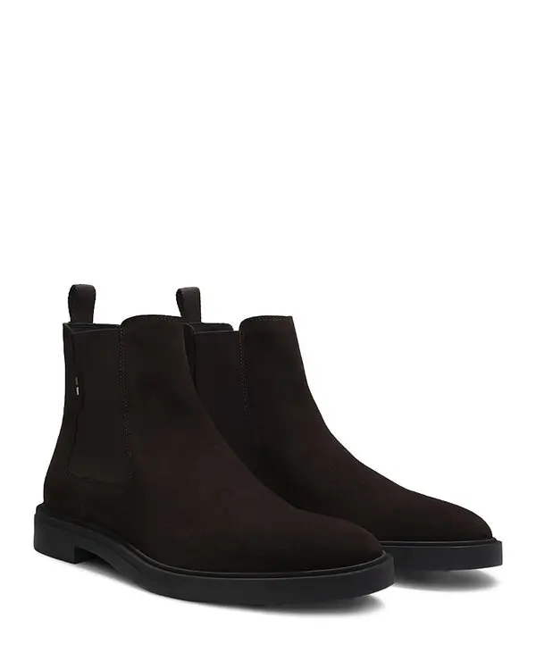 BOSS By Hugo Calev Chelsea Suede Boots - Dark Brown