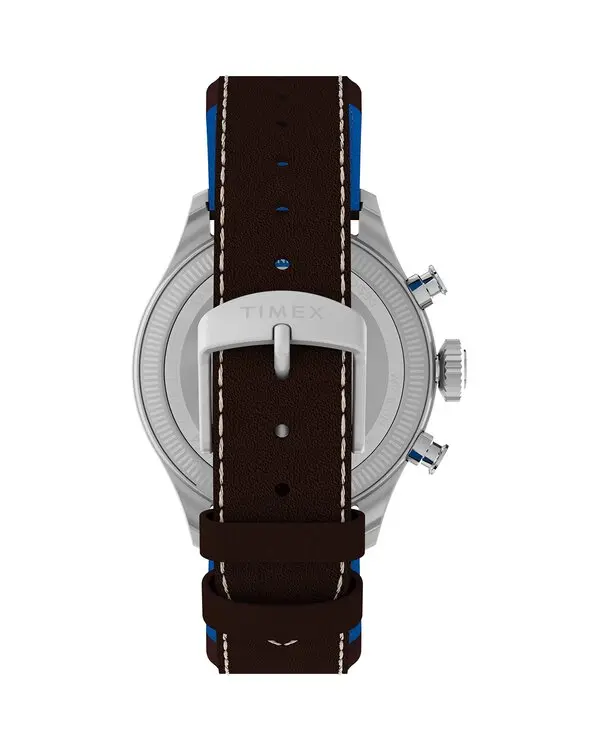 TIMEX X Pan Am Waterbury Ace Chronograph Leather Strap Watch, 41mm