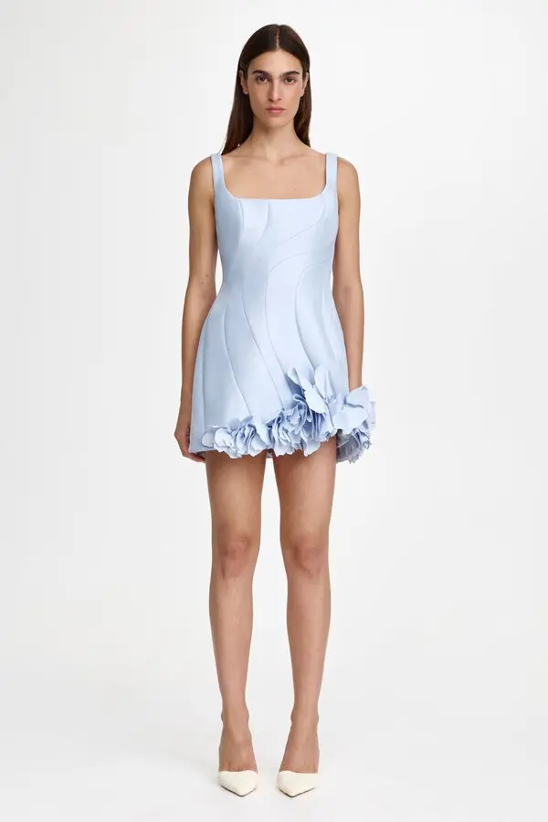 Acler Winchester Mini Dress - Blue Melt