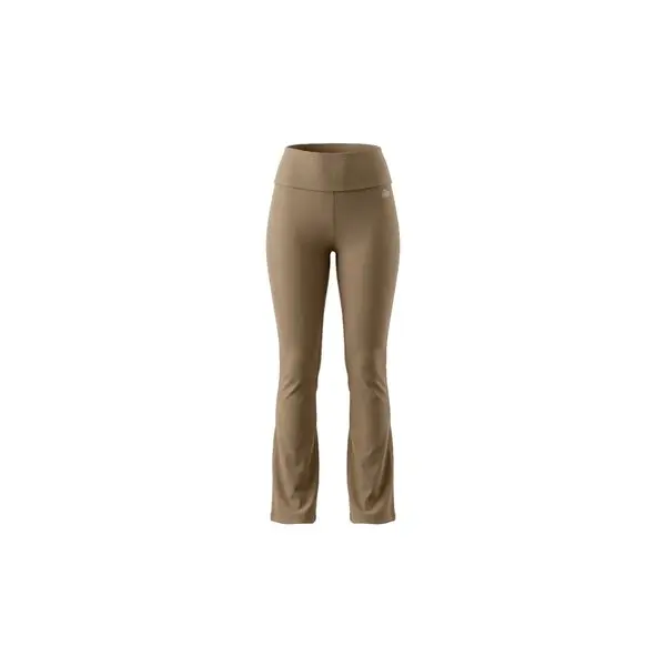 BE ATHLETICA Essential Everyday Foldover Flare Pants Stone - Brown