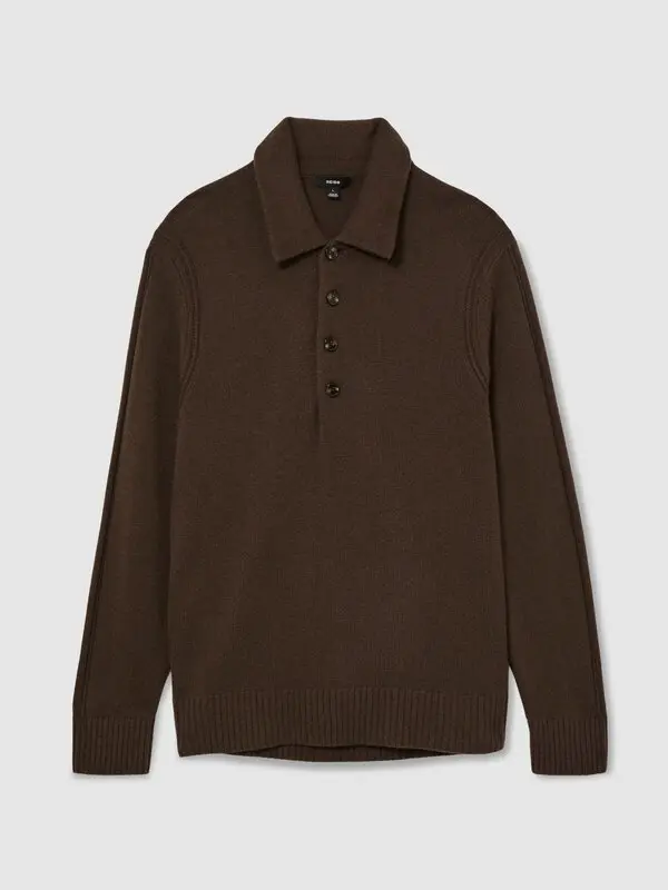 REISS County Wool-blend Polo Jumper With Cashmere