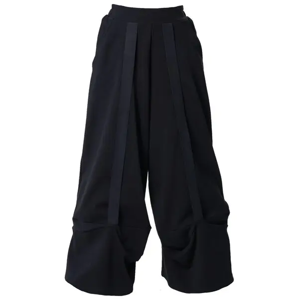 METAMORPHOZA Wide-leg Trousers With Stripes - Black