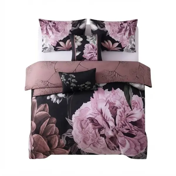 PURE PARIMA Bebejan Midnight Meadow Reversible Comforter Set - Black