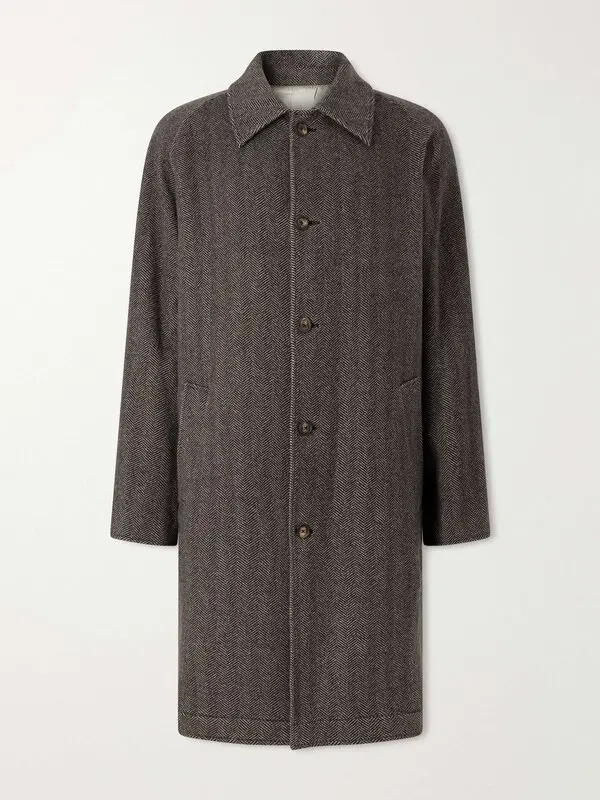 Eleventy Herringbone Cashmere Coat