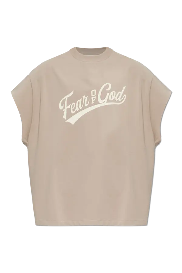 Fear Of God Cotton T-shirt With Print - Beige