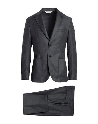 PAOLONI Suit Charcoal Size Virgin Wool, Elastane