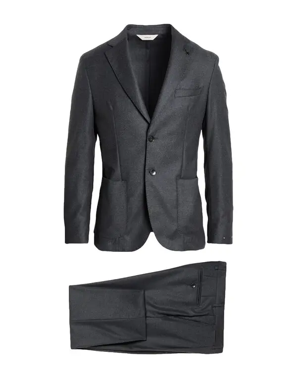 PAOLONI Suit Charcoal Size Virgin Wool, Elastane