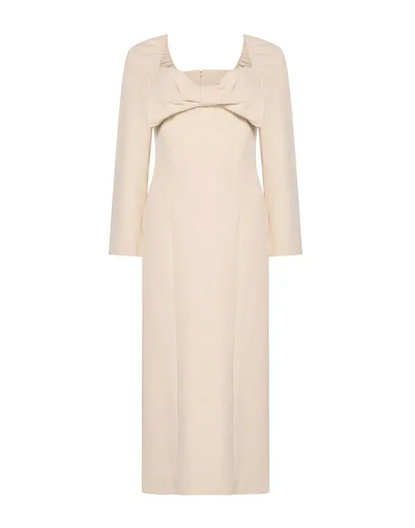 MEIMEIJ Midi Dress Cream Size Polyester, Elastane