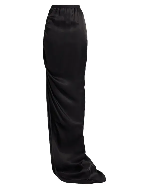Rick Owens Maxi Skirt Cupro - Black