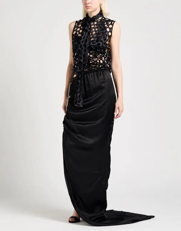 Rick Owens Maxi Skirt Cupro - Black