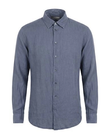 Emporio Armani Shirt Slate Size Linen - Blue