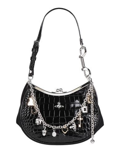 VIVIENNE WESTWOOD Charm Frame Purse Shoulder Bag Leather - Black