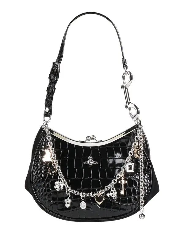 VIVIENNE WESTWOOD Leather Shoulder Bag With Charms