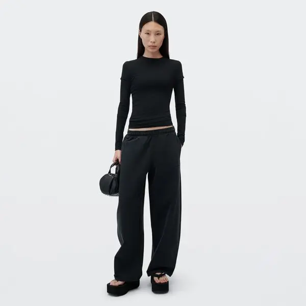 Alexander Wang Mid-rise Relaxed Sweatpant - Washed Black