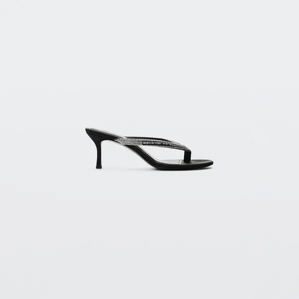 Alexander Wang Courtney Thong Logo Sandal - Black/silver