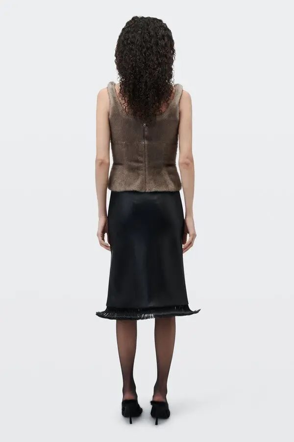 Alexander Wang Faux Fur Fitted Tank