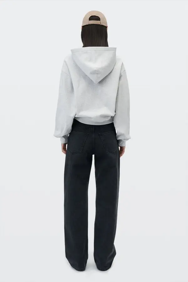 Alexander Wang Float Crystal Logo Fly Mid-rise Relaxed Jean
