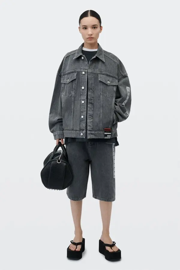 Alexander Wang Oversized Trucker Jacket With Graphic Detail