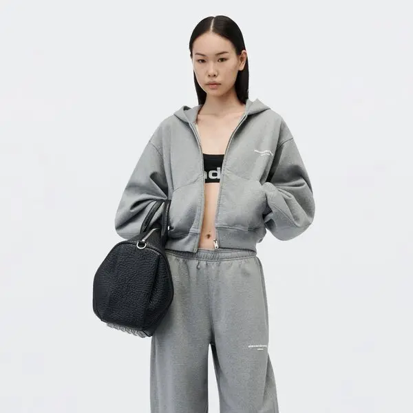 Alexander Wang Logo Print Zip-up Hoodie - Sidewalk