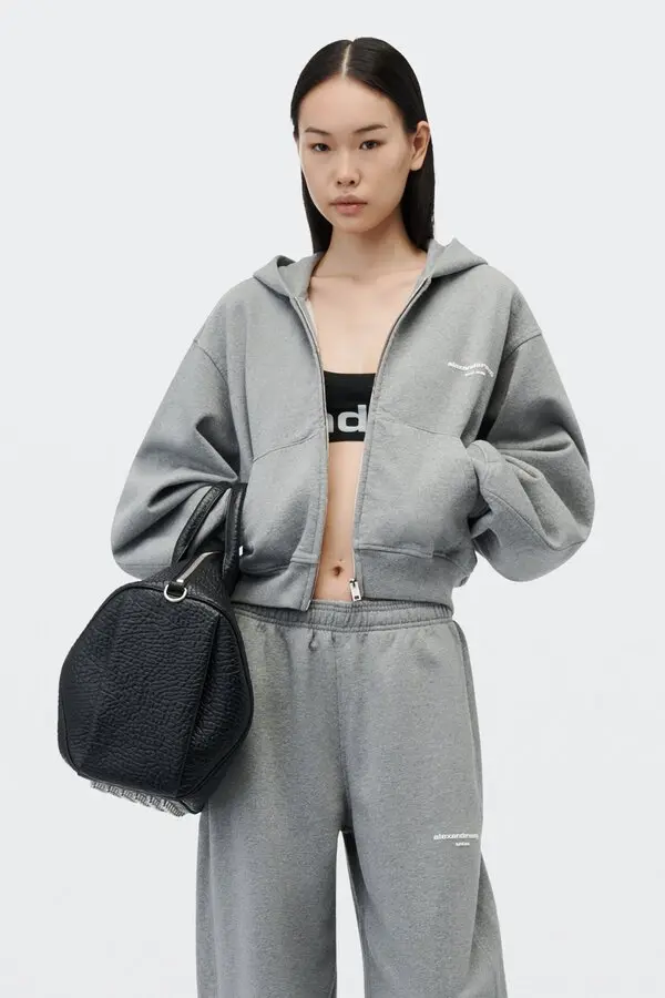 Alexander Wang Logo Print Zip-up Hoodie