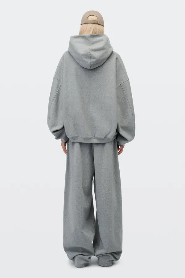 Alexander Wang Logo Print Oversized Zip-up Hoodie