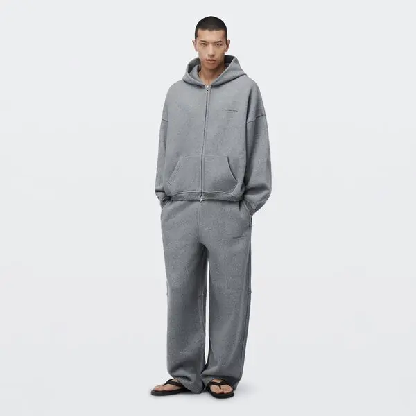 Alexander Wang Crystal Hotfix Mid-rise Sweatpant - Sidewalk