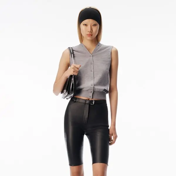 Alexander Wang Button-front Tank Cardigan - Heather Grey