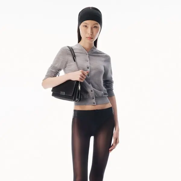 Alexander Wang Button-front Long Sleeve Cardigan - Heather Grey