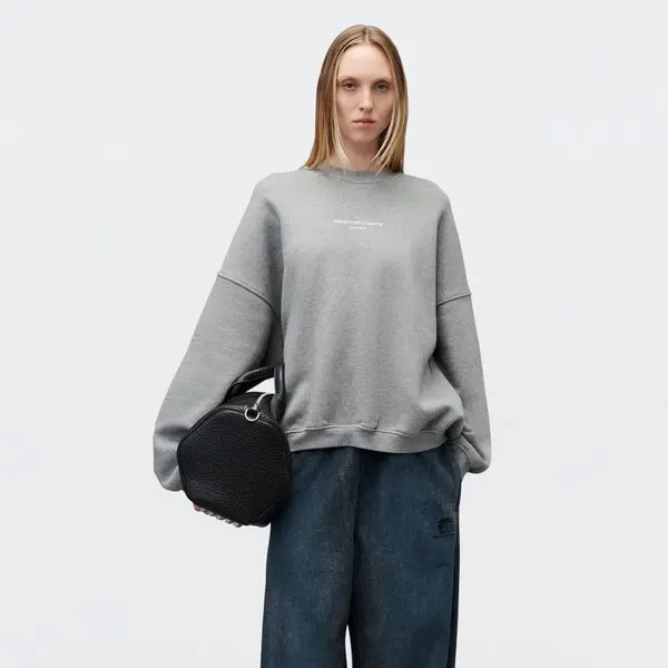 Alexander Wang Logo Print Oversized Crewneck - Sidewalk