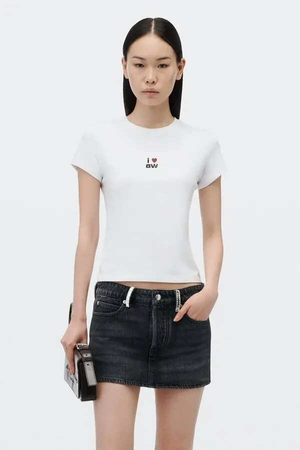 Alexander Wang Crystal Hotfix I Heart Aw Tee