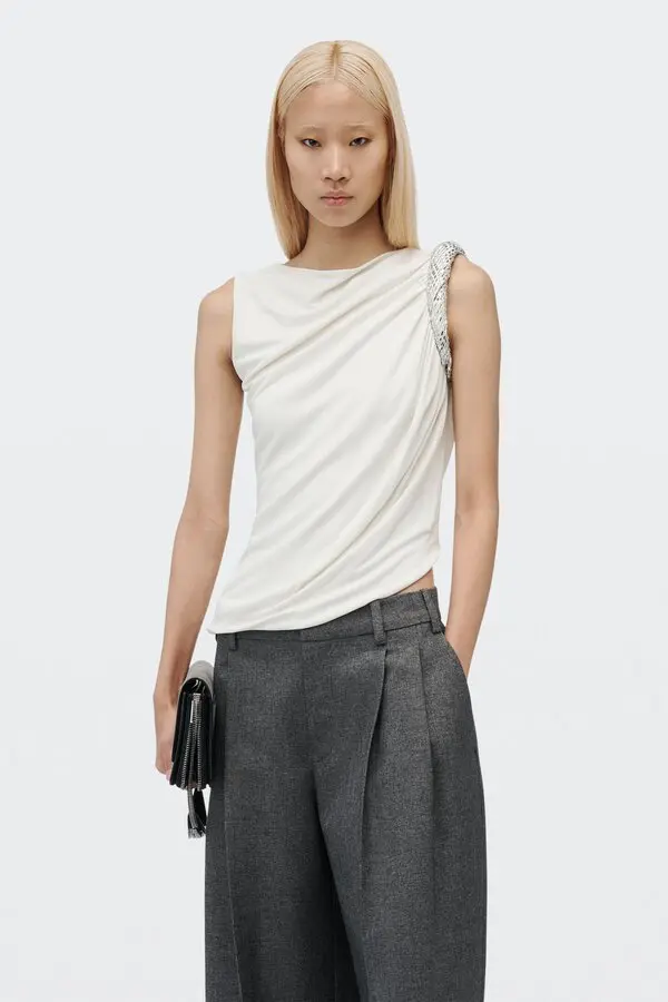 Alexander Wang Crystal Twist Sleeveless Top