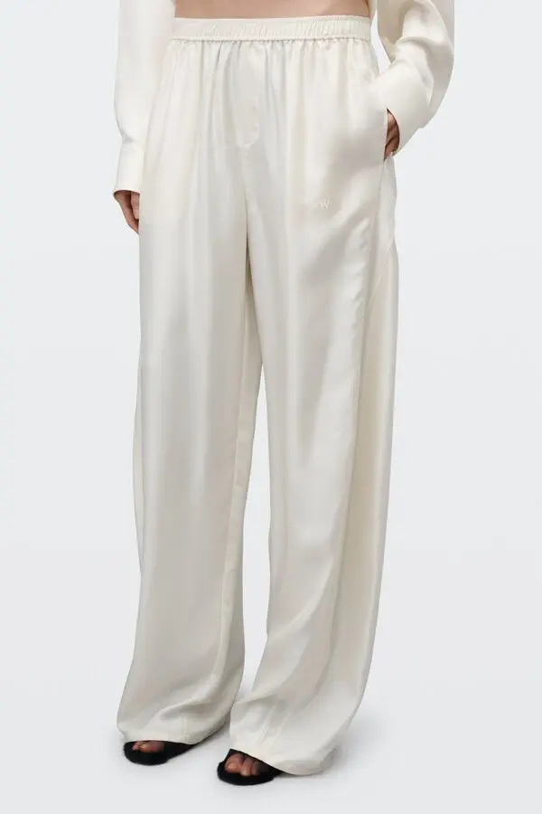Alexander Wang Silk Mid-rise Track Pant