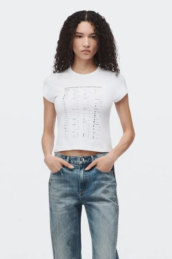 Alexander Wang Crystal Graphic Fitted Tee
