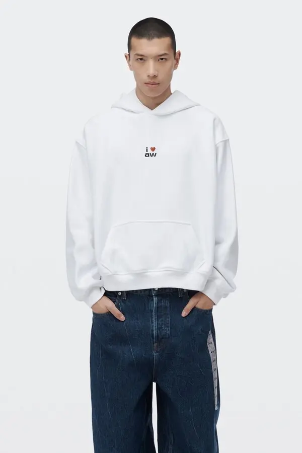 Alexander Wang Crystal Hotfix I Heart Aw Hoodie