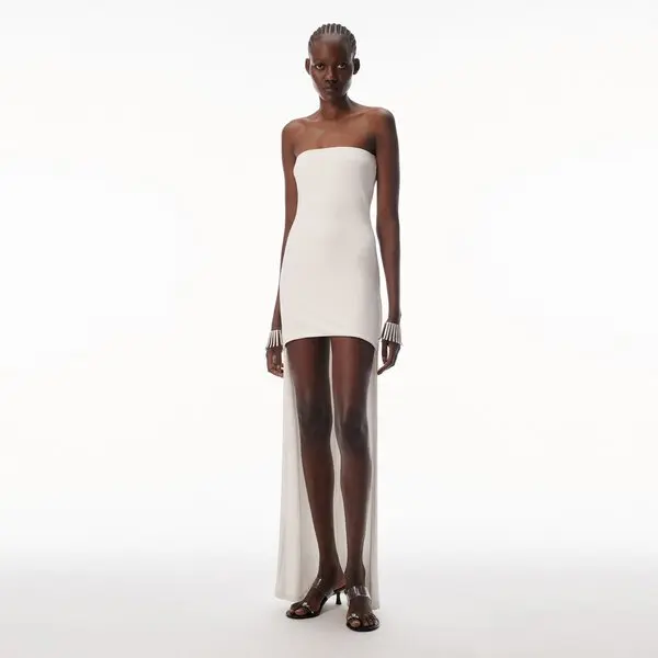 Alexander Wang Strapless High-low Bodycon Dress - Star White