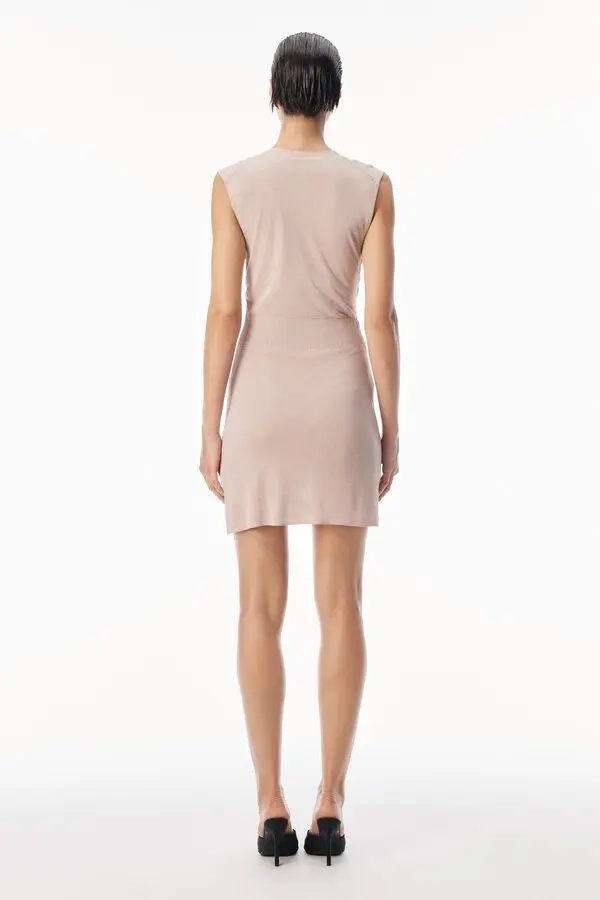 Alexander Wang Crystal Hotfix Knotted Deep V-neck Tank Dress