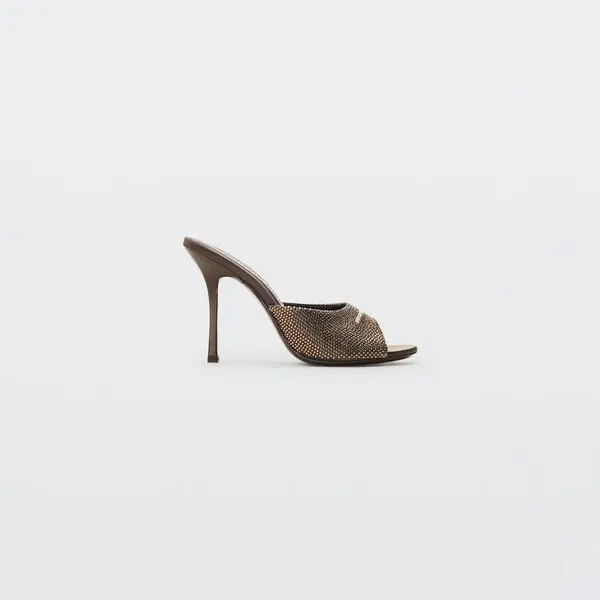 Alexander Wang Cher Crystal Hotfix 105mm Mule - Brown