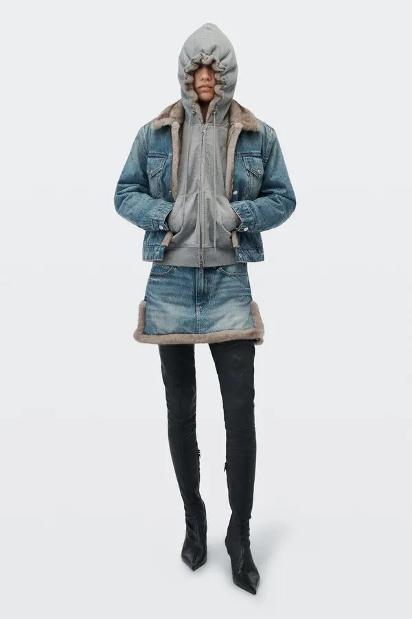 Alexander Wang Faux Fur Lined Denim Jacket