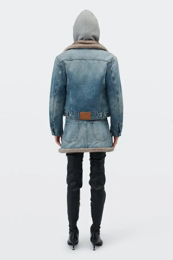 Alexander Wang Faux Fur Lined Denim Jacket