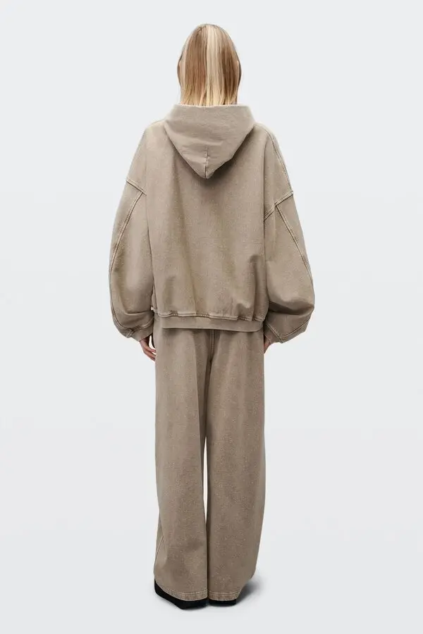 Alexander Wang All-over Crystal Oversized Zip Up Hoodie