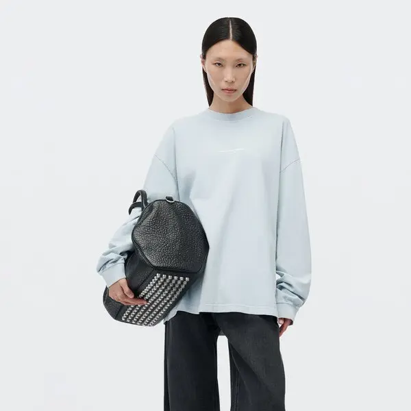Alexander Wang Logo Print Long Sleeve Tee - Washed Sky