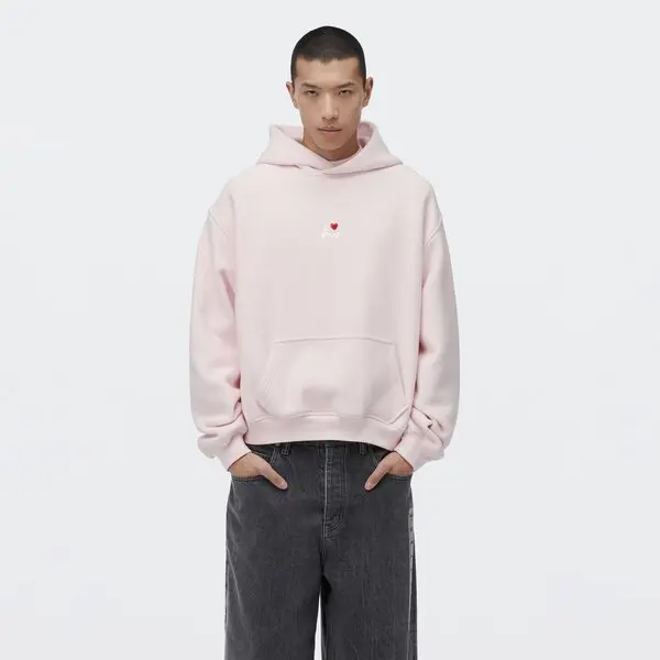 Alexander Wang Crystal Hotfix I Heart Aw Hoodie - Light Pink