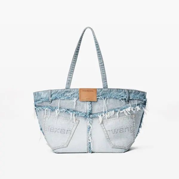 Alexander Wang Punch Denim Large Tote - Bleach Blue