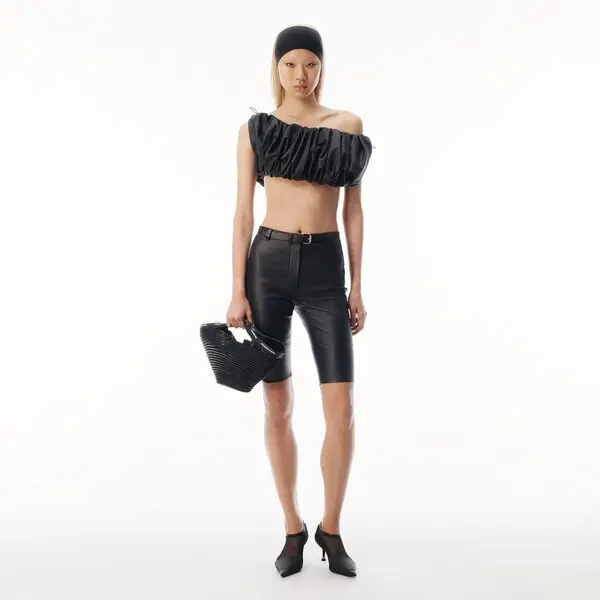 Alexander Wang High-rise Leather Shorts With Belt - Black