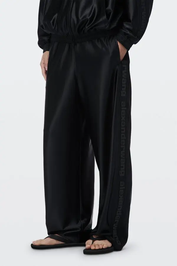 Alexander Wang Emboss Logo Panel Mid-rise Track Pant