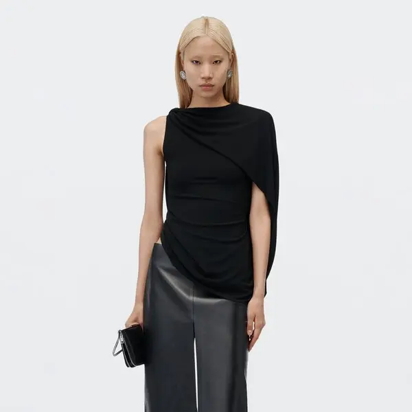 Alexander Wang Assymetric Draped Top - Black