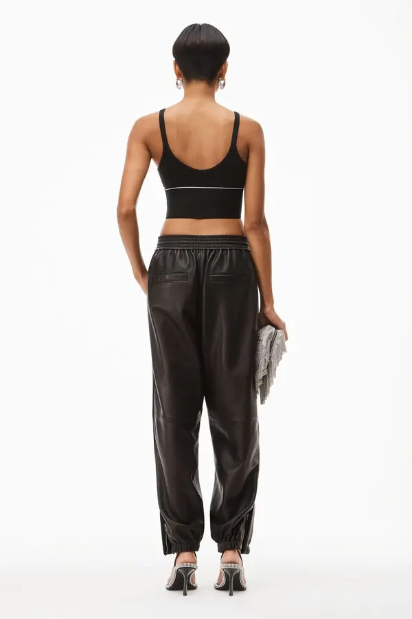 Alexander Wang Logo Elastic Bra In Ribbed Jersey