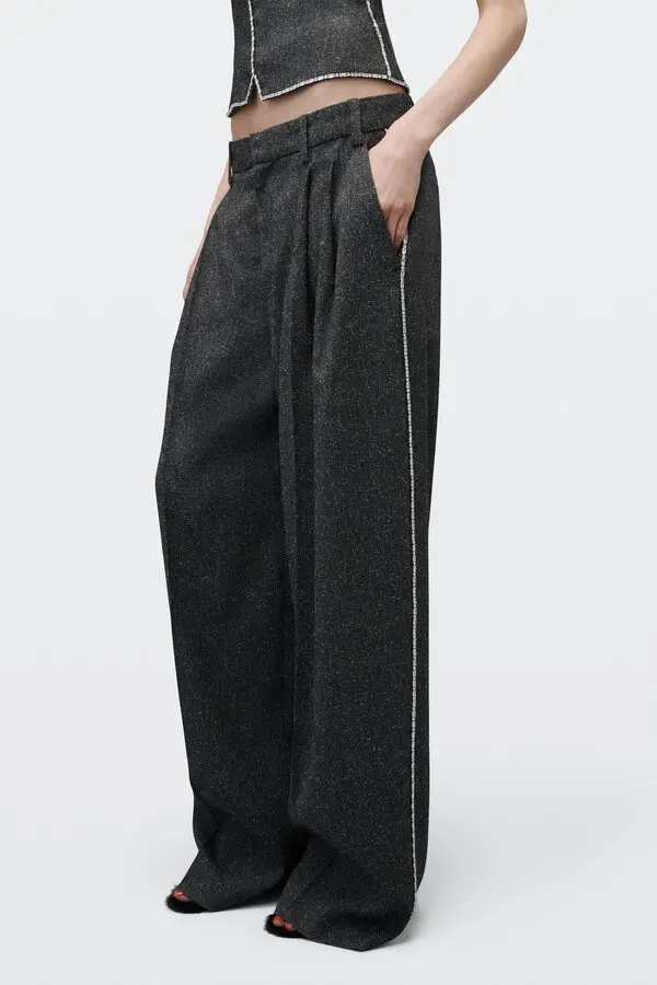 Alexander Wang Crystal Trim Mid-rise Pant