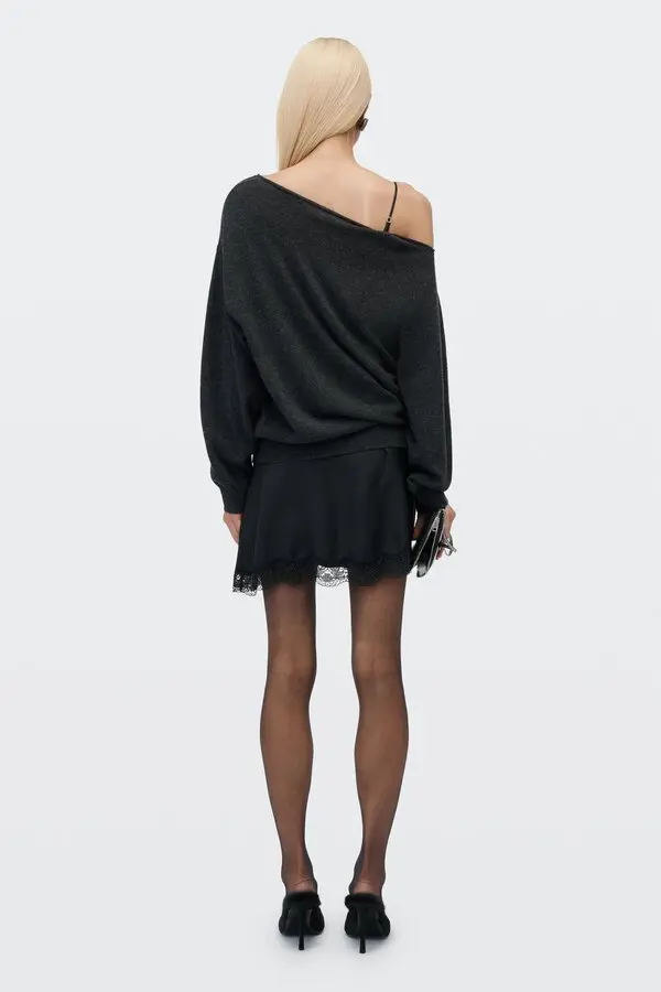 Alexander Wang Off-the-shoulder Layered Sweater Dress
