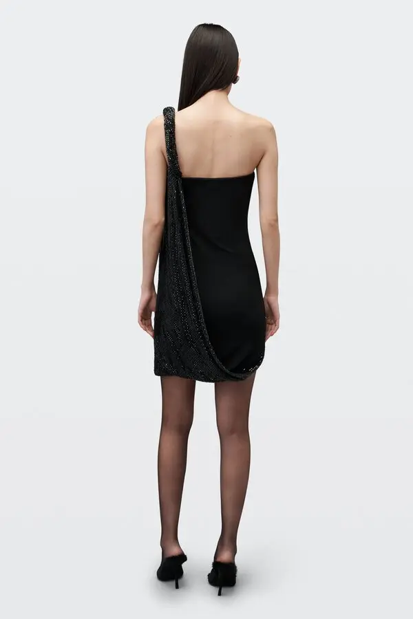 Alexander Wang Crystal Twist Asymmetric Strapless Dress